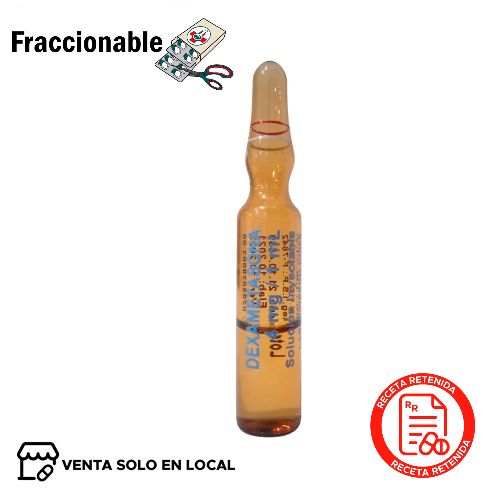 Dexametasona 4mg/mL Solución Inyectable x 1 Ampolla (disponible solo p ...